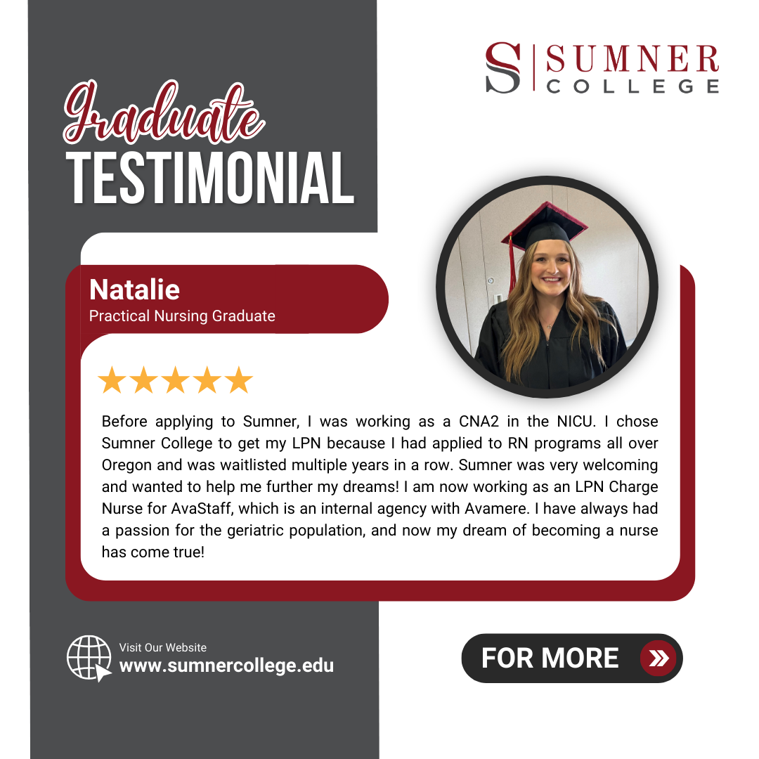 Meet Natalie – Sumner College Graduate | Sumner College
