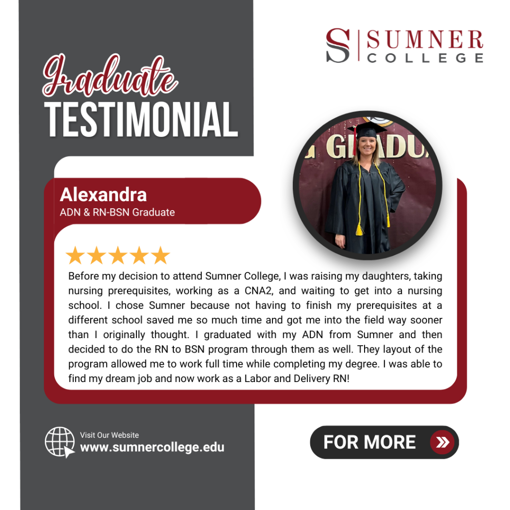 Meet Alexandra – Sumner College RN to BSN Graduate | Sumner College